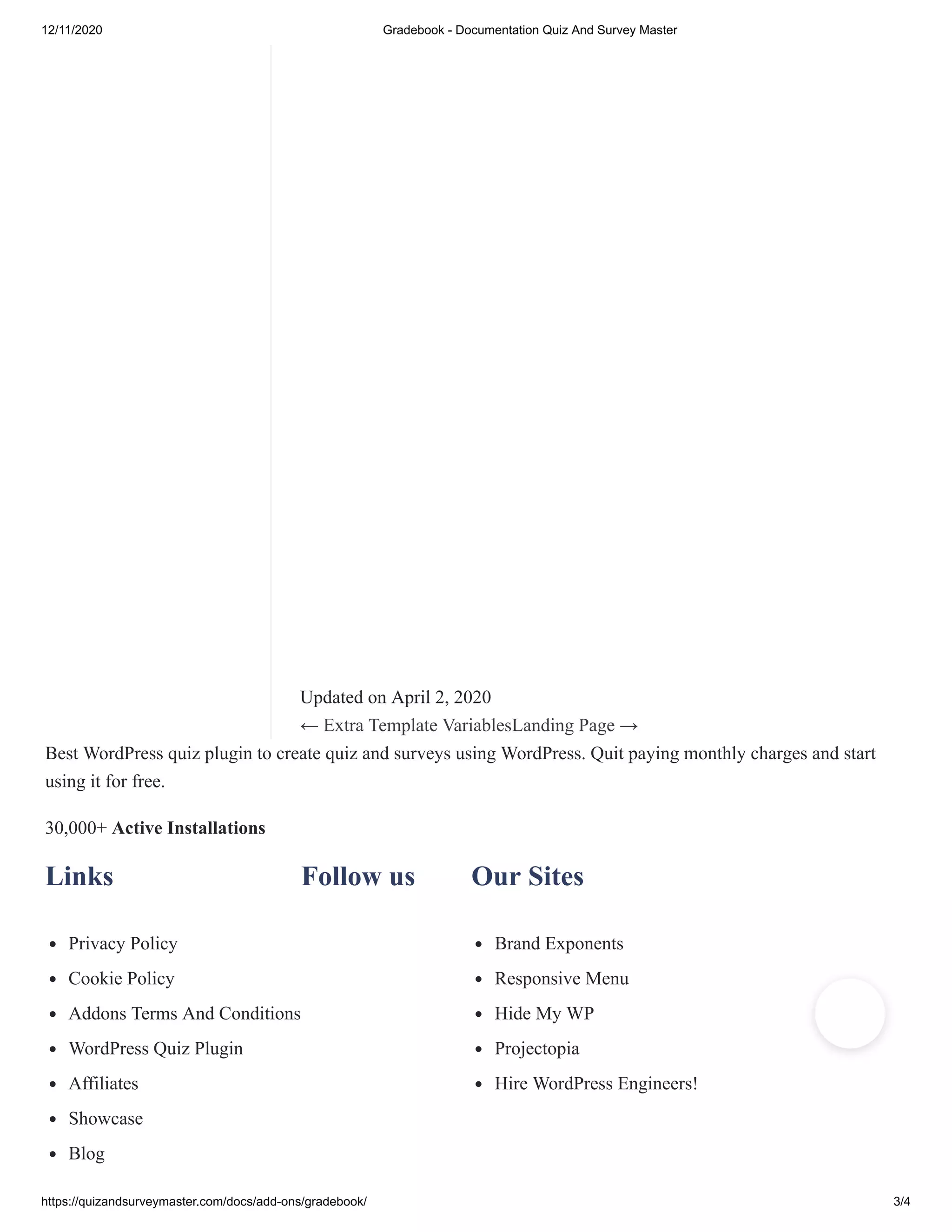 Gradebook documentation quiz and survey master | PDF