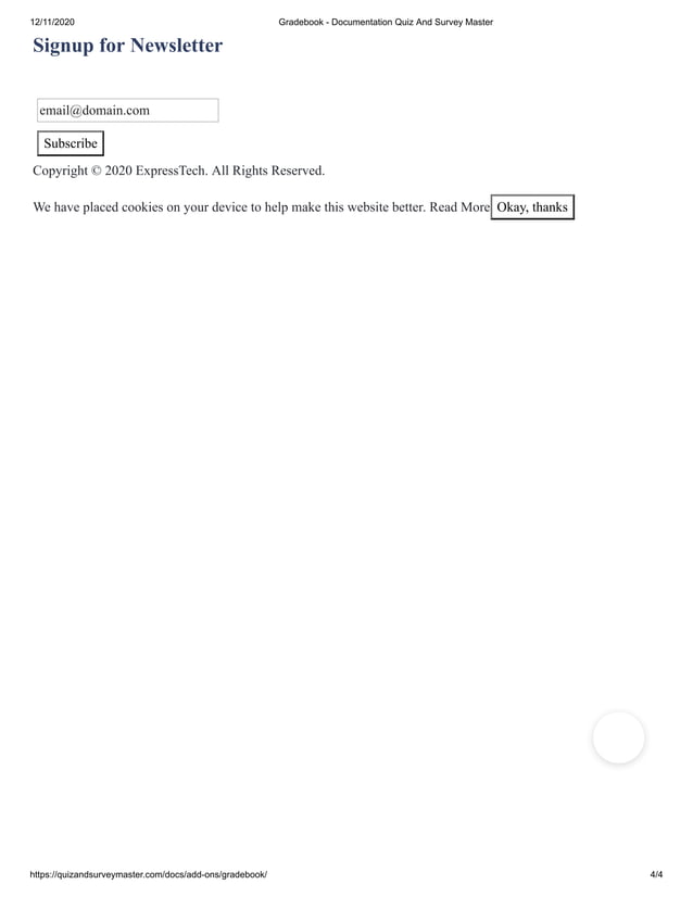 Gradebook documentation quiz and survey master | PDF