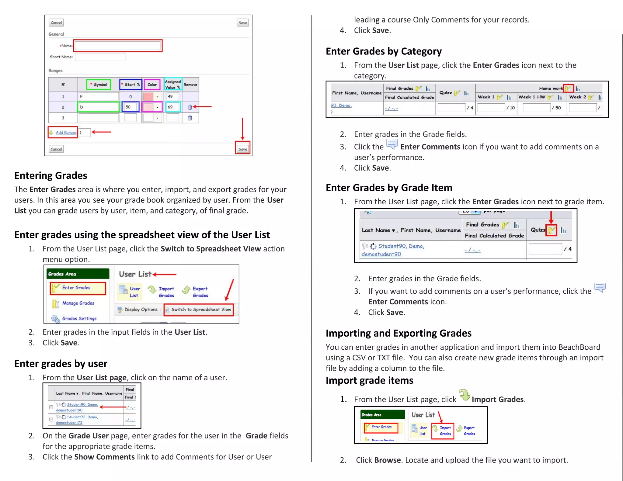 Grade book Guideline | DOC