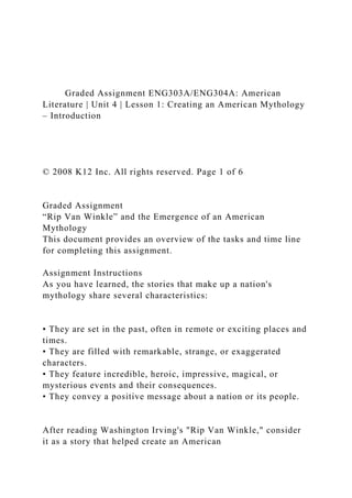 Graded Assignment ENG303AENG304A American Literature.docx