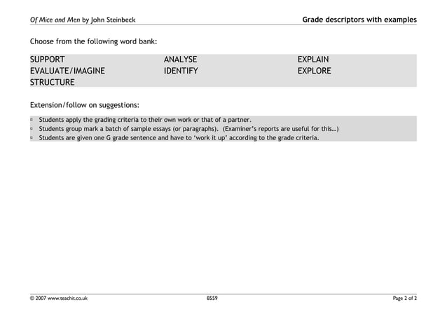 Grade descriptors with examples | PPT