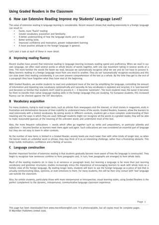 Graded readers in the classroom | PDF
