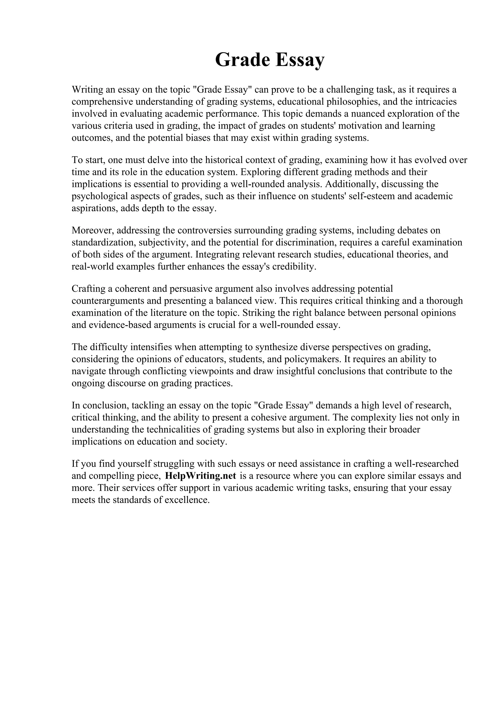 Grade Essay. . 013 Essay Example Grade Writing Thatsnotus | PDF