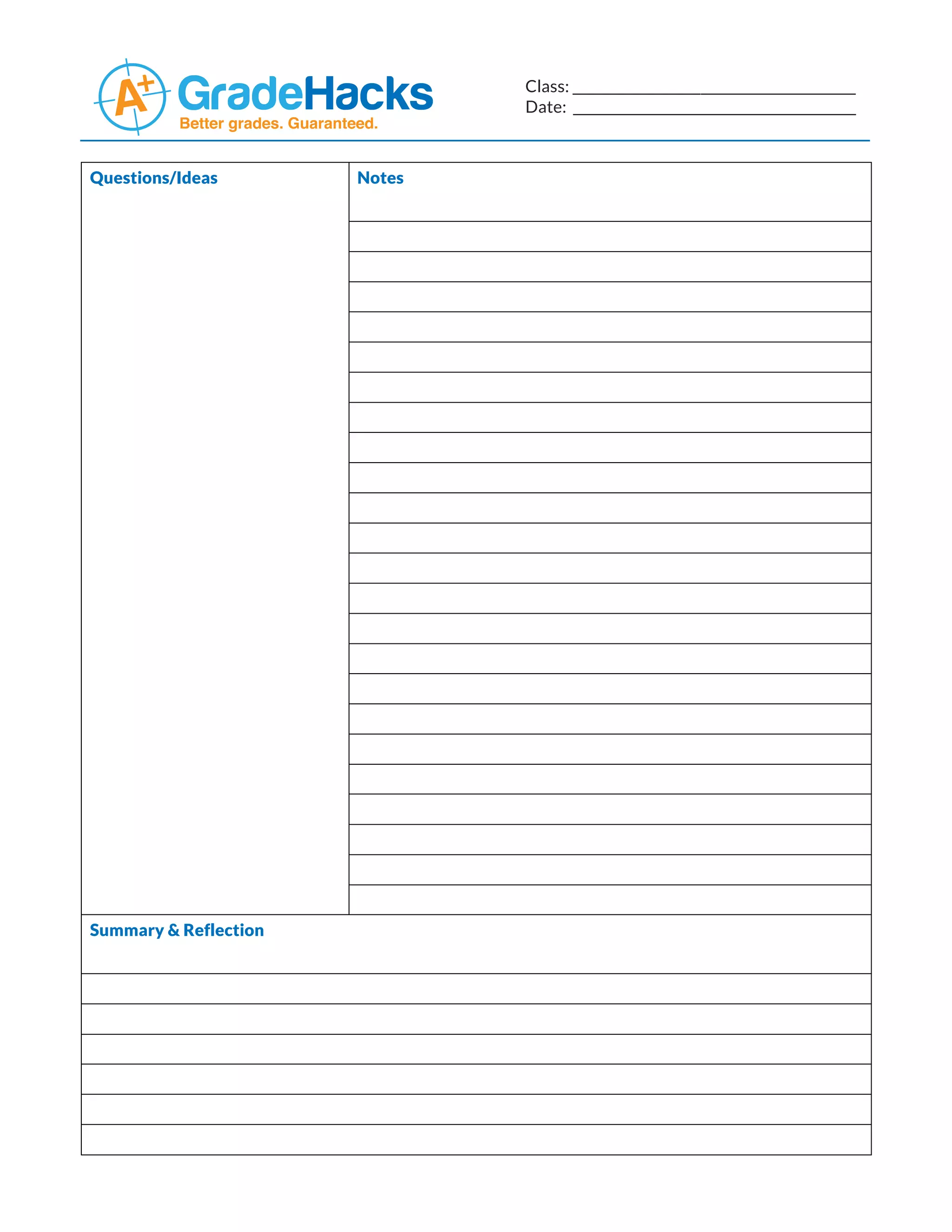 Cornell Notes Template | PDF | Educational Assessment | Education