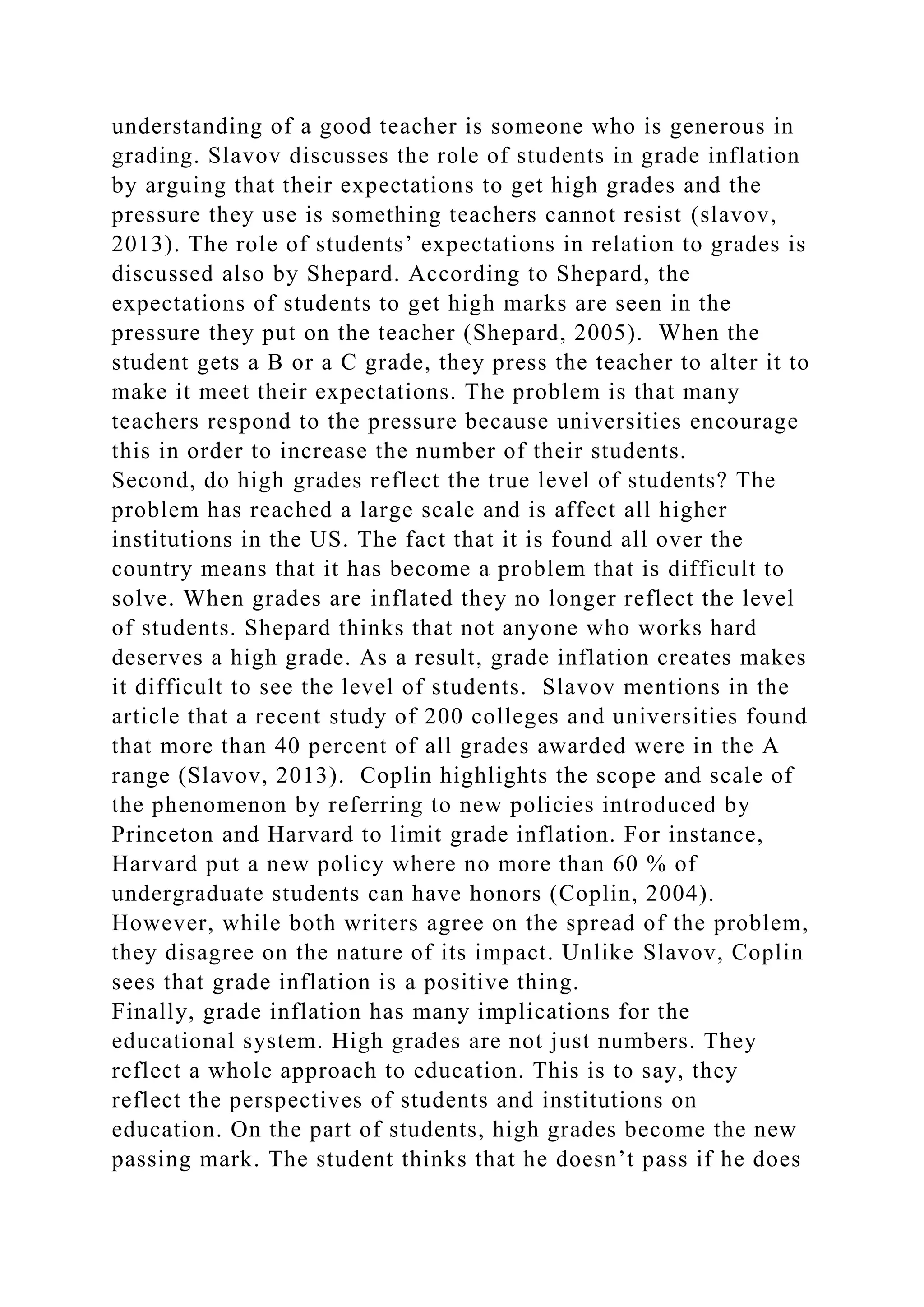 Grade Inflation A blessing or a curseNowadays.docx