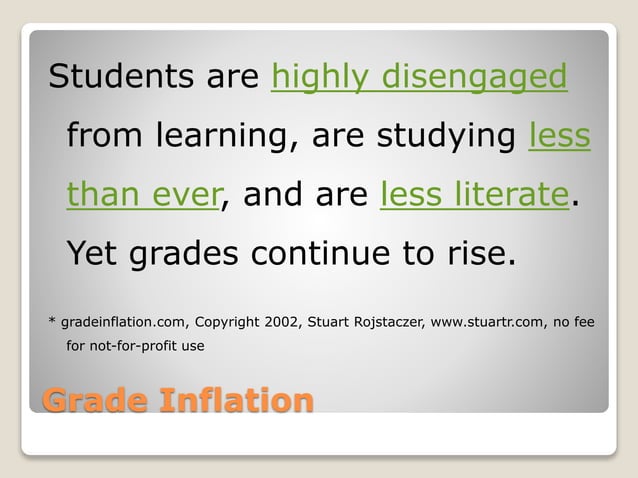 Grade Inflation Slides | PPTX | Education industry | Industries