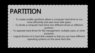 Format, Partition, Install OS | PPTX