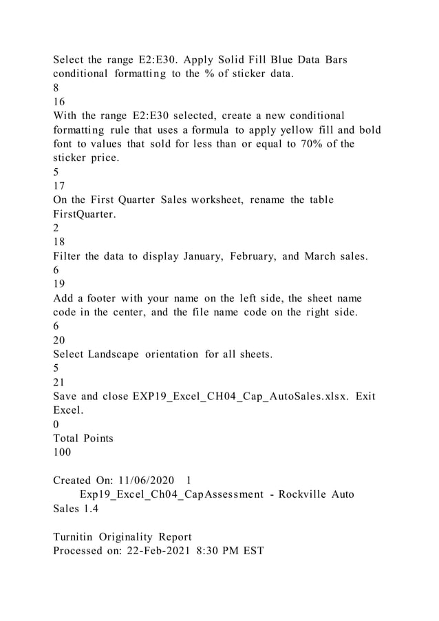 Grader instructions excel 2019 projectexp19-excel_ch04_capassess | DOCX