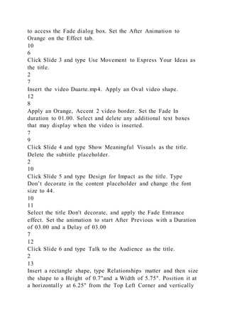 Grader instructions ppt 2019 projectexp19-powerpoint_ch02_ml1_du | DOCX