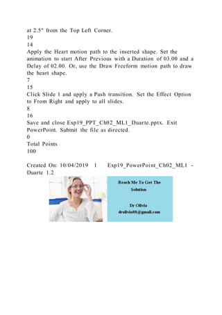 Grader instructions ppt 2019 projectexp19-powerpoint_ch02_ml1_du | DOCX