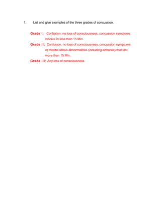 Grades Of Concussion | DOC