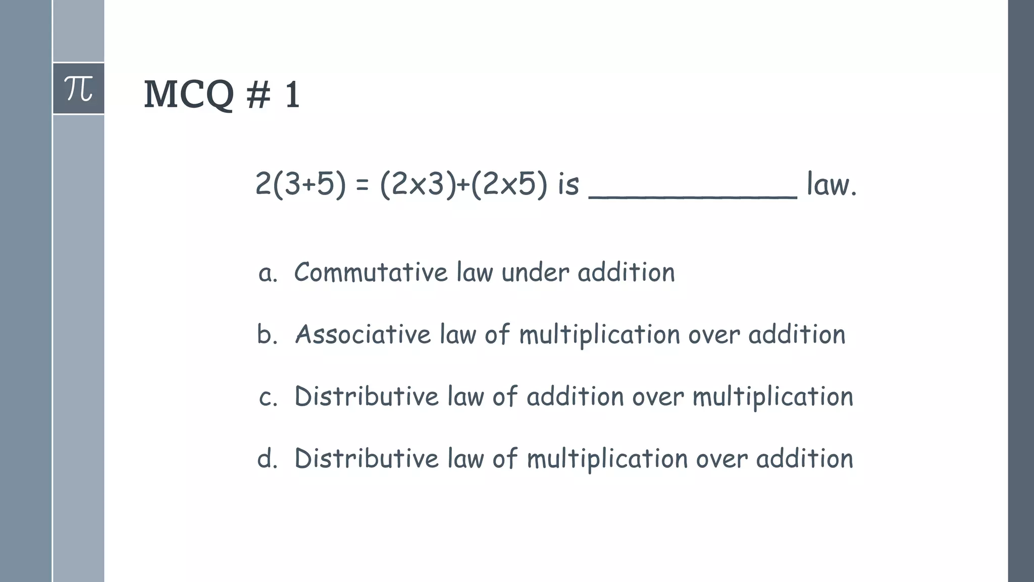 Grade VI - Math, Chapter 2 Whole Numbers - Distributive law of ...
