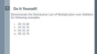 Grade VI - Math, Chapter 2 Whole Numbers - Distributive law of ...