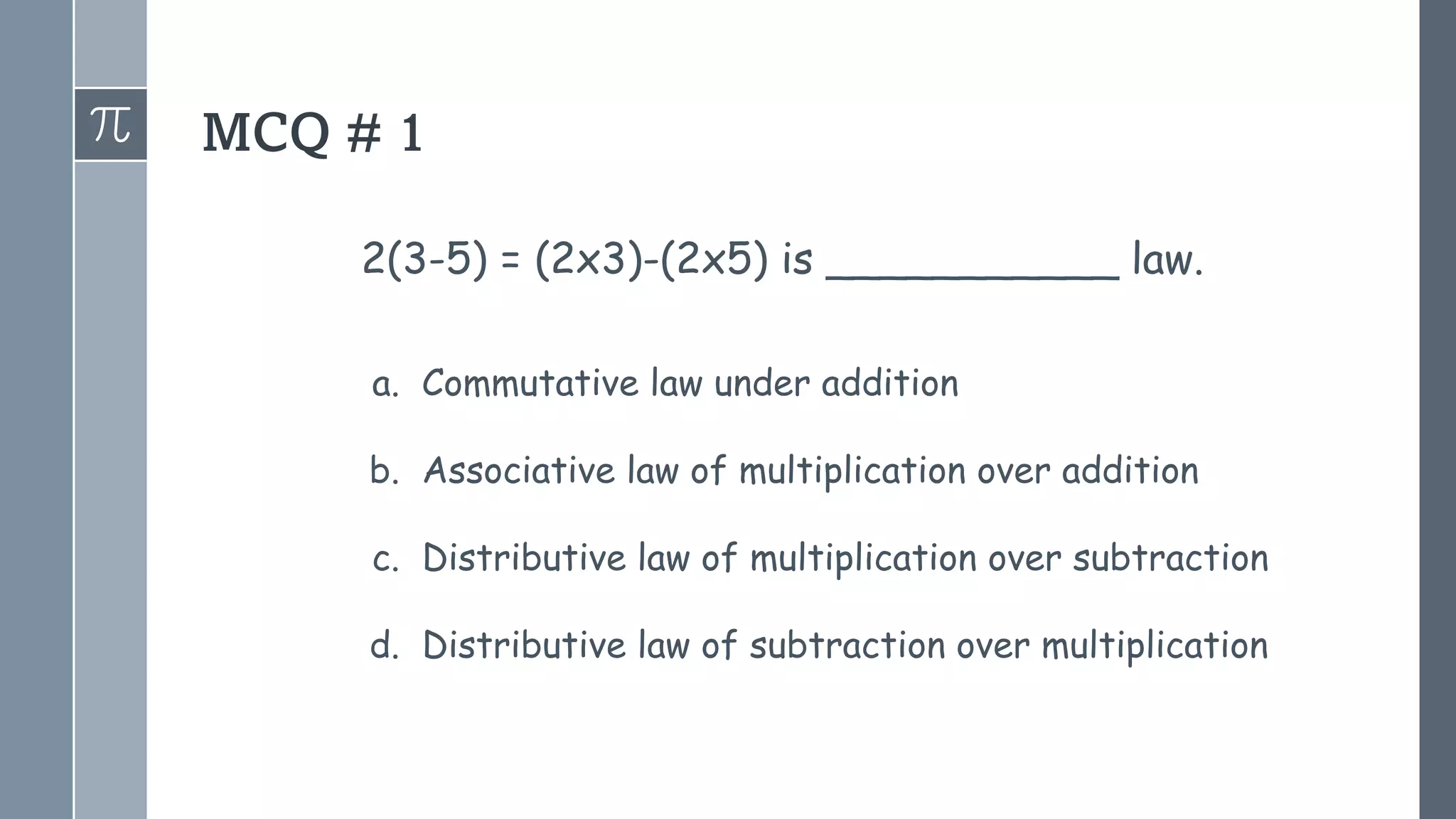 Grade VI - Math, Chapter 2 Whole Numbers - Distributive law of ...