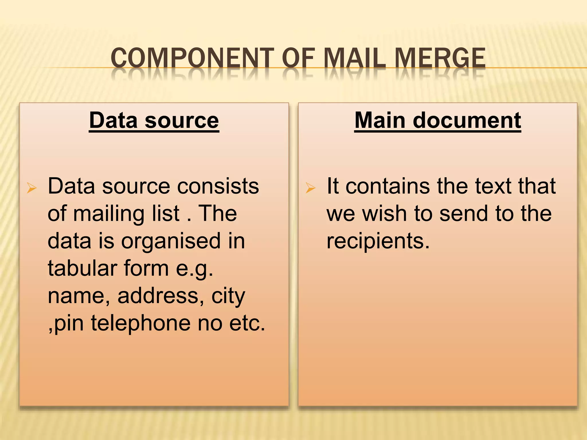 Grade vi chapter 4 mailmerge | PPTX