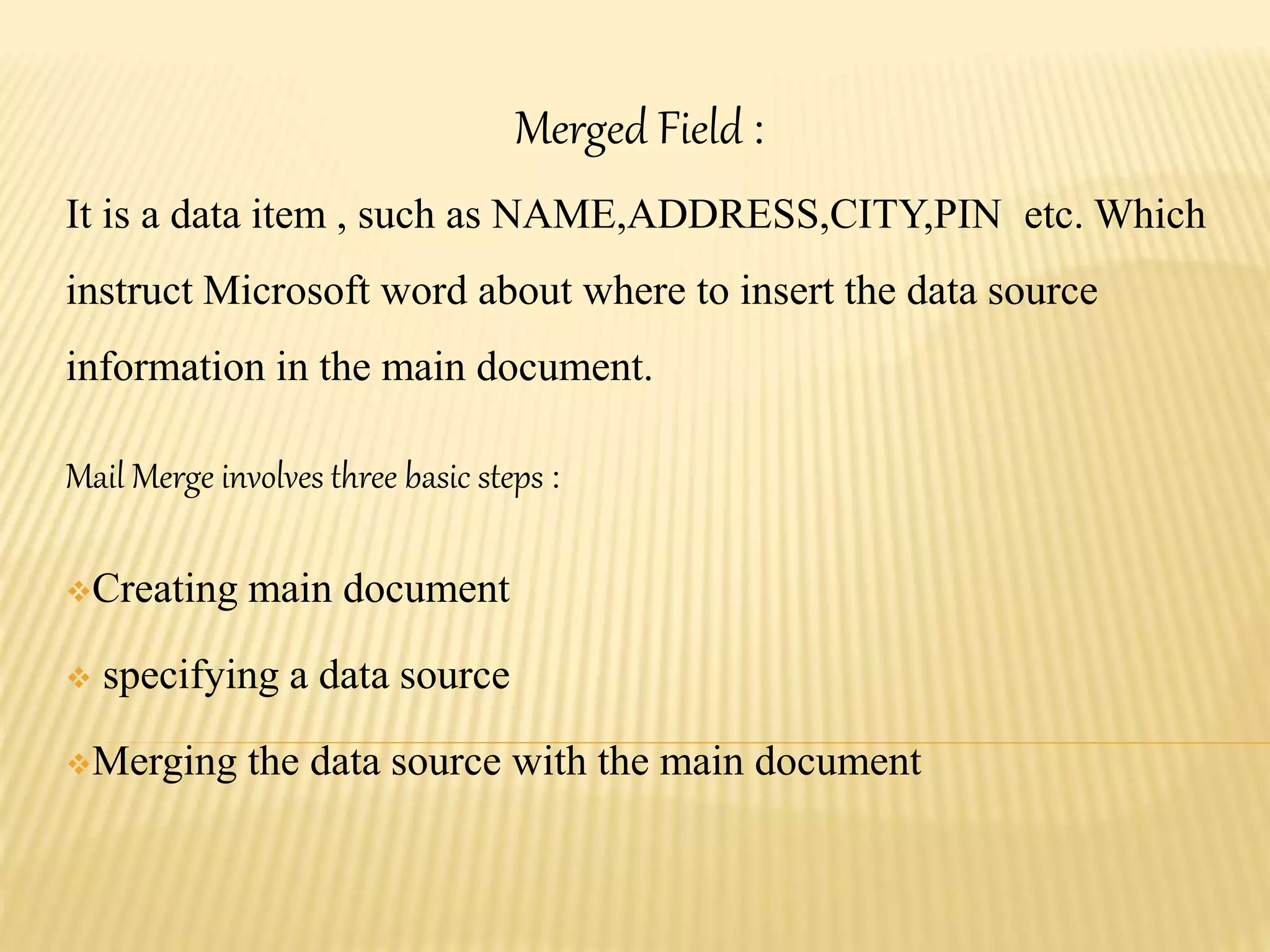 Grade vi chapter 4 mailmerge | PPTX