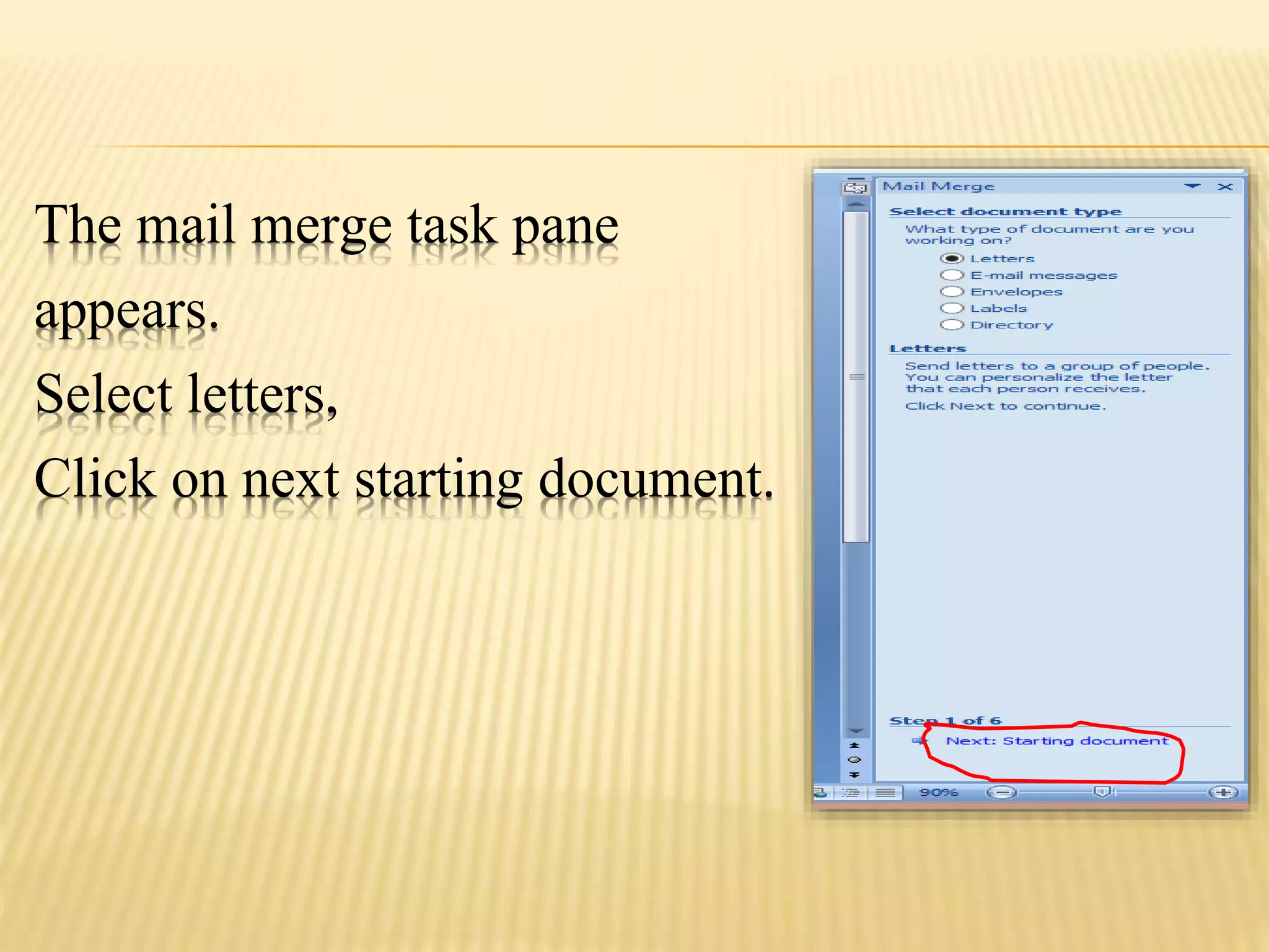 Grade vi chapter 4 mailmerge | PPTX