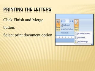 Grade vi chapter 4 mailmerge | PPTX