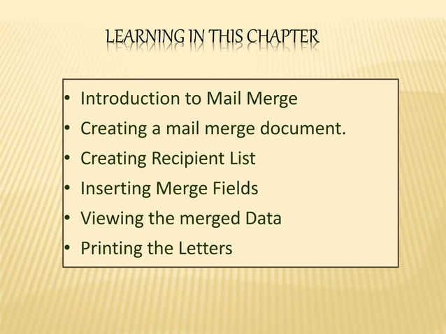 Grade vi chapter 4 mailmerge | PPTX | Email | Internet