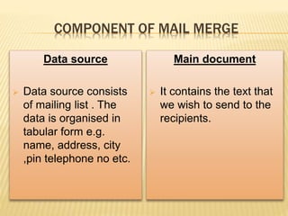Grade vi chapter 4 mailmerge | PPTX