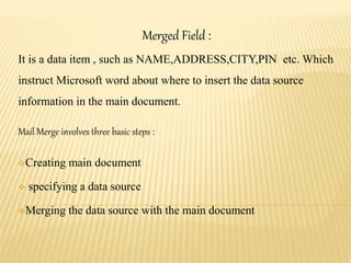 Grade vi chapter 4 mailmerge | PPTX