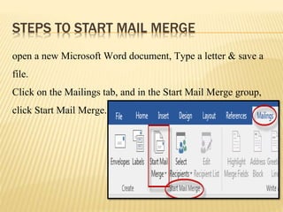 Grade vi chapter 4 mailmerge | PPTX