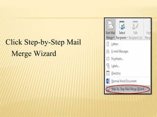 Grade vi chapter 4 mailmerge | PPTX