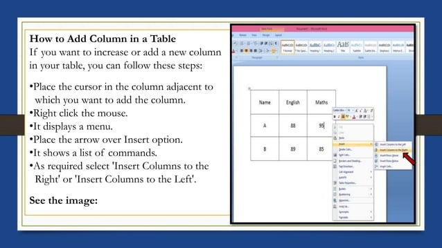 Grade vi sub word processor tabular presentation unit 2 | PPTX ...