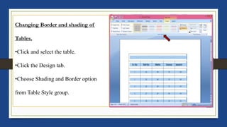 Grade vi sub word processor tabular presentation unit 3 | PPTX