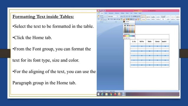 Grade vi sub word processor tabular presentation unit 3 | PPTX | Desktop Publishing | Computer ...