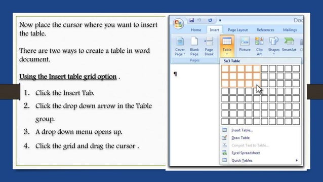 Grade vi word processor tabular presentation unit 1 | PPTX
