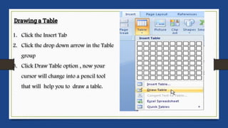 Grade vi word processor tabular presentation unit 1 | PPTX