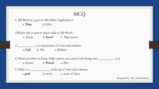 Grade vi word processor tabular presentation unit 1 | PPTX