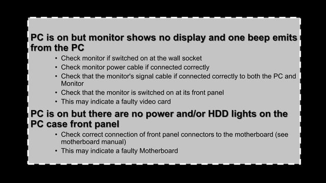Common Computer Faults and Problems | PPTX | IT and Internet Support ...
