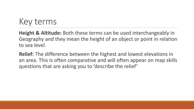 Map Skills - Measuring Height and Gradient | PPTX
