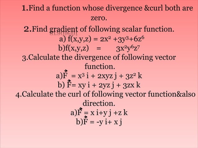 Gradient divergence curl | PPTX | Physics | Science