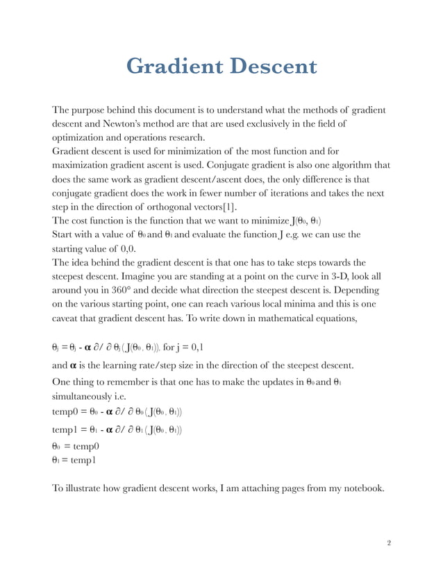 Gradient descent | PDF