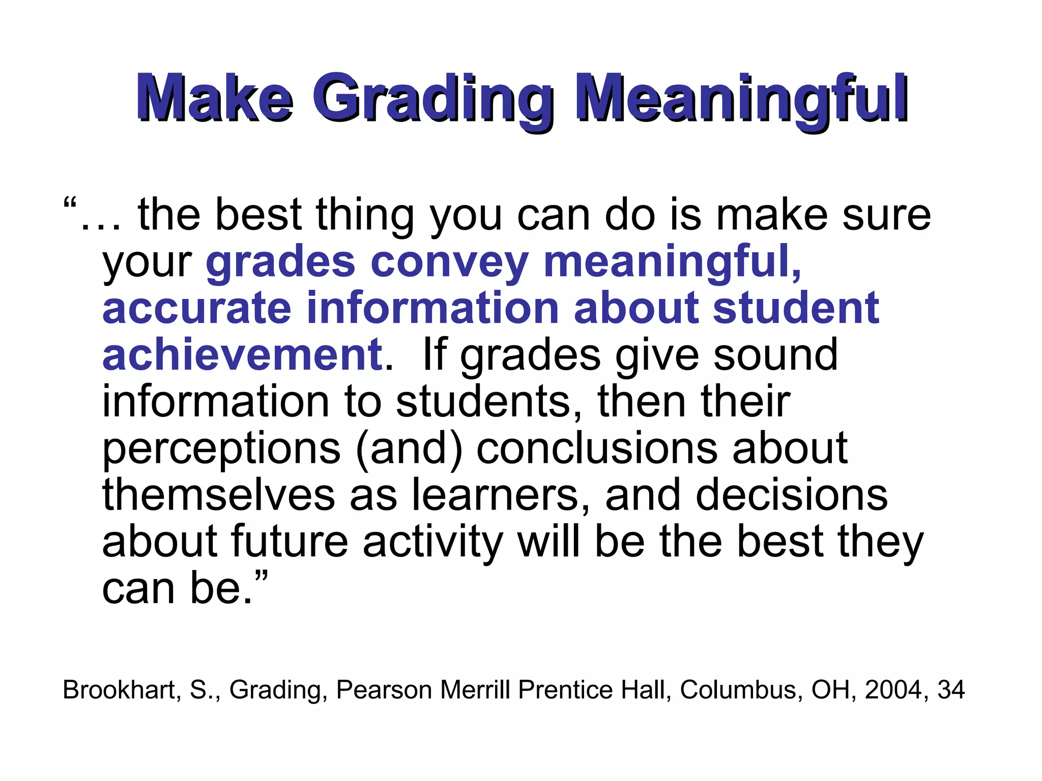 Grading For Learning Final | PPT