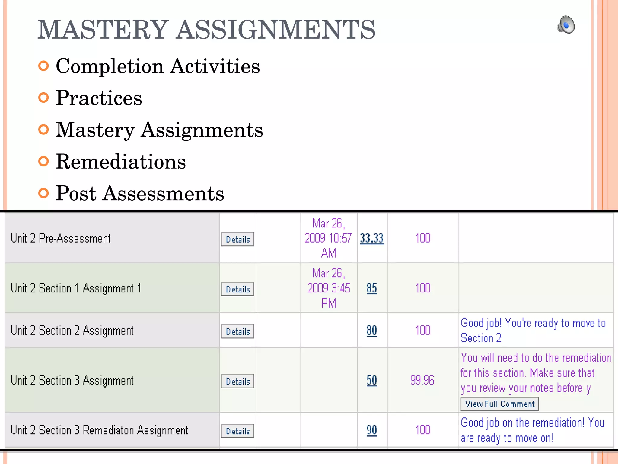Grading and mastery charts | PPT
