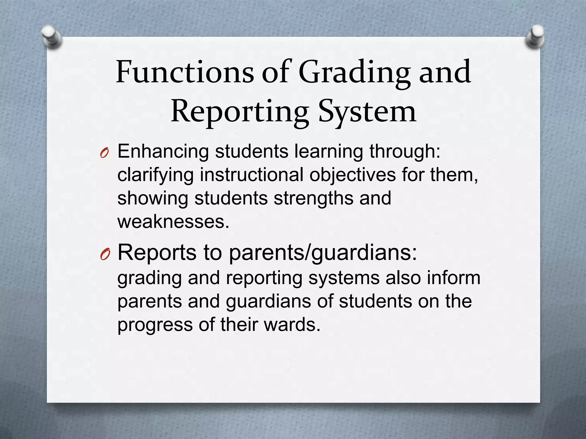 Grading and reporting | PPTX