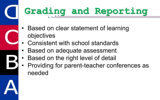 Grading And Reporting Pptx Educational Assessment Education