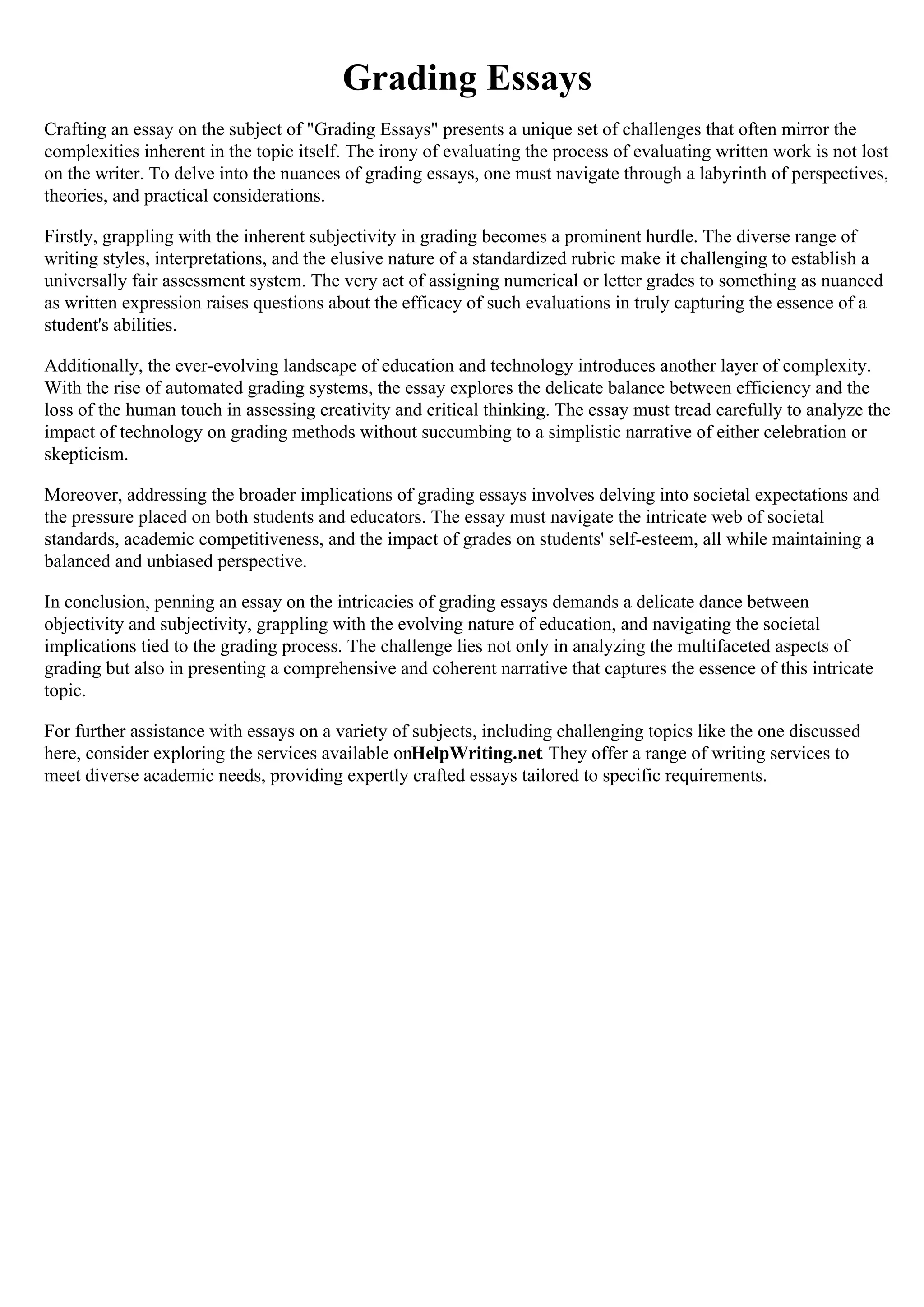 Grading Essays | PDF