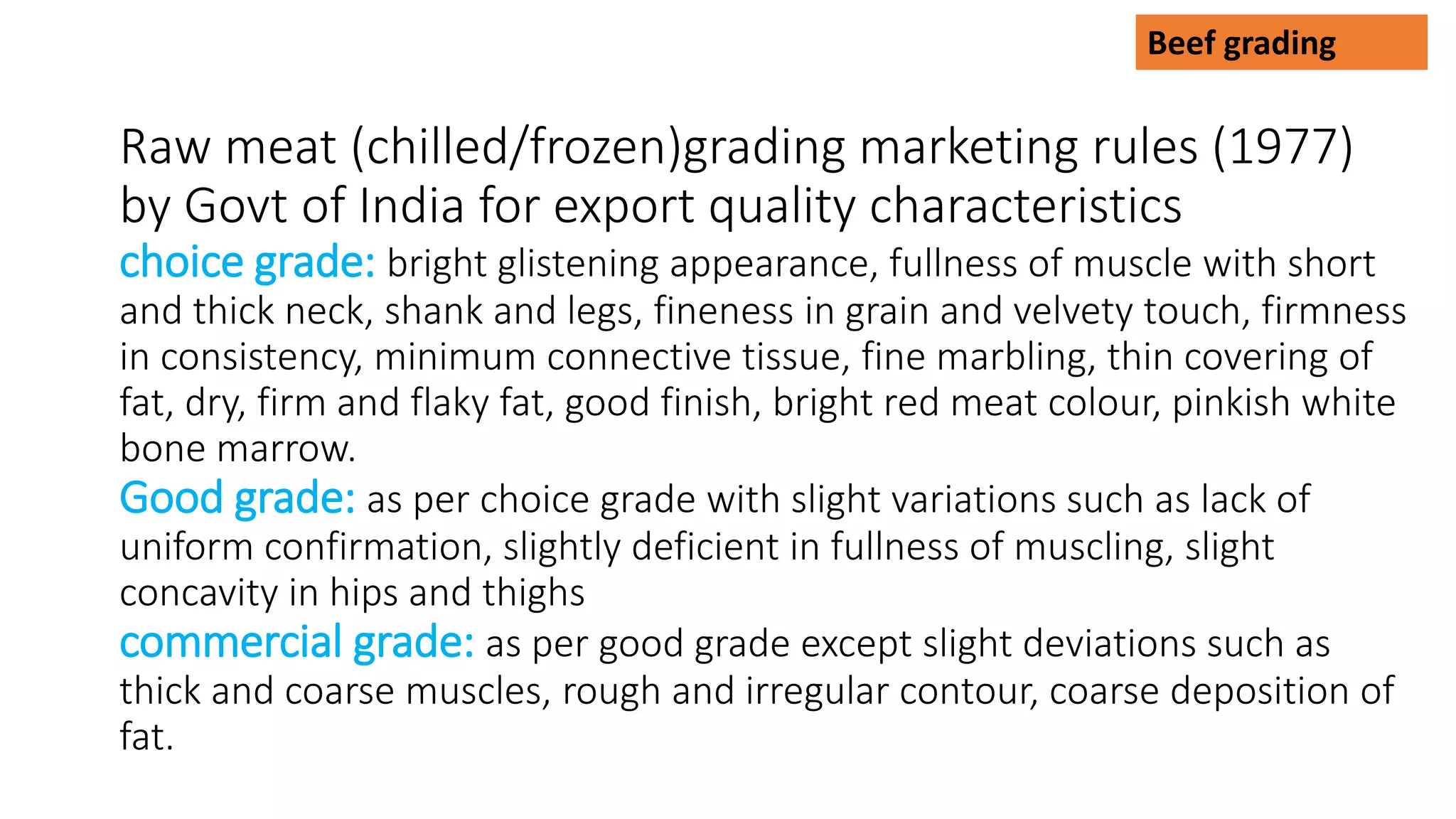 Grading judging and fabrication of meat carcass | PPTX