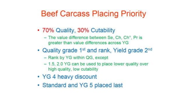 Grading judging and fabrication of meat carcass | PPTX | Agriculture ...