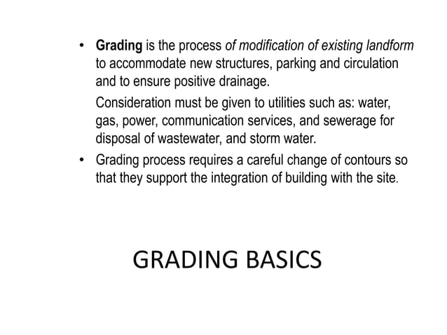 landscape Grading | PPTX | Developmental Sites | Real Estate