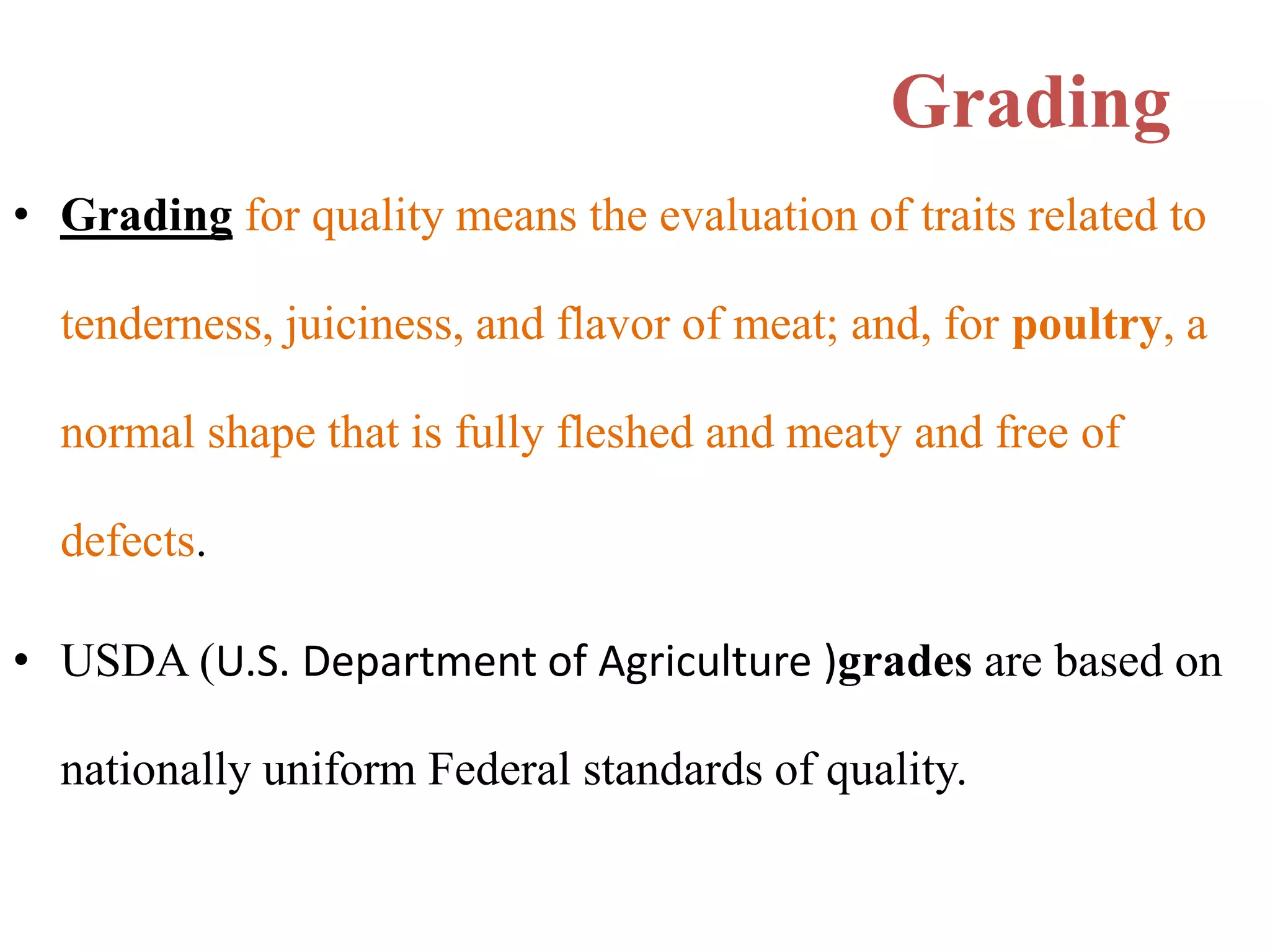 Grading, quality and standardization of meat. Group 2.pptx