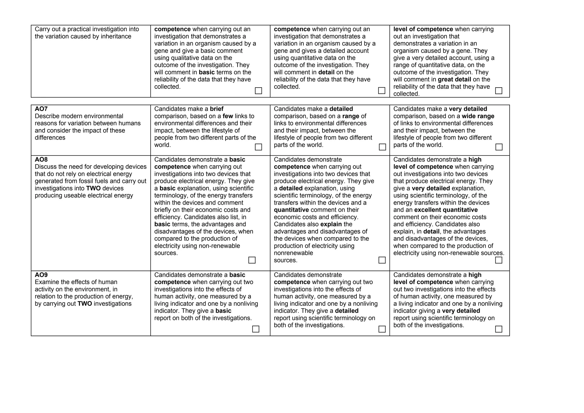 Unit 11 OCR grading sheet | DOC | Space and Astronomy | Science