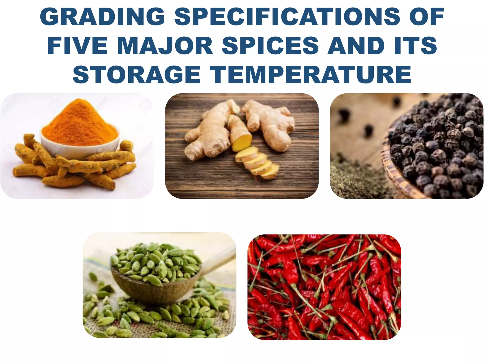 Grading Specifications of Five Major Spices | PPTX