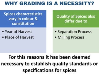 Grading Specifications of Five Major Spices | PPTX