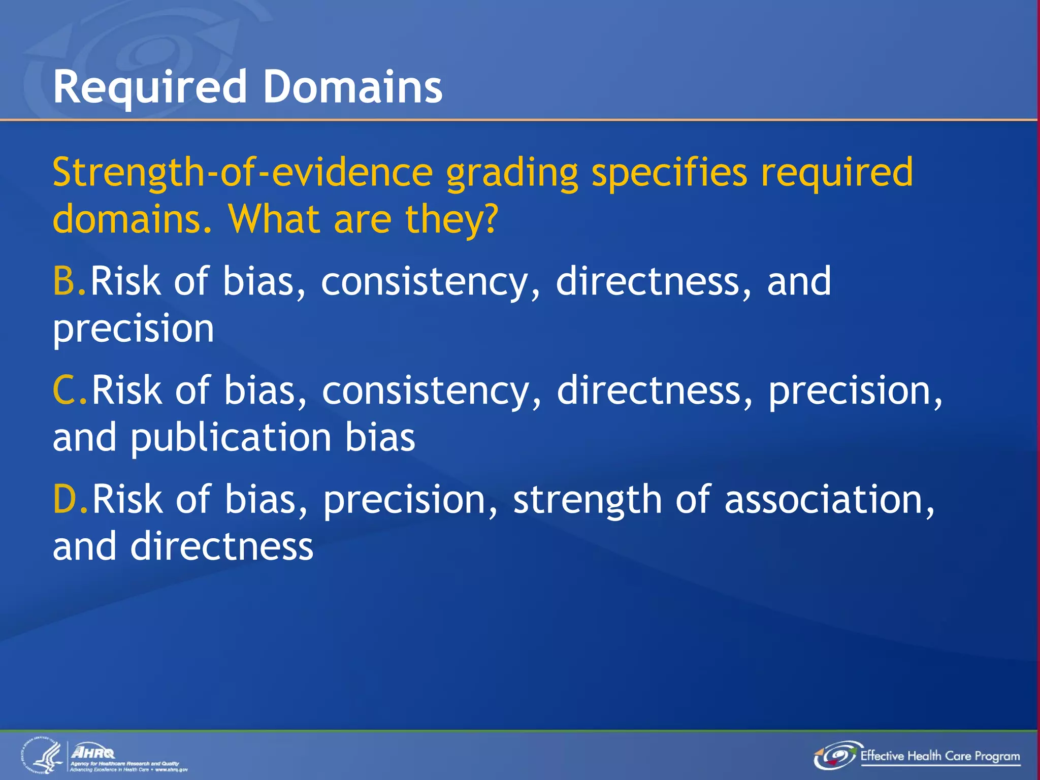 Grading Strength of Evidence Quiz | PPT